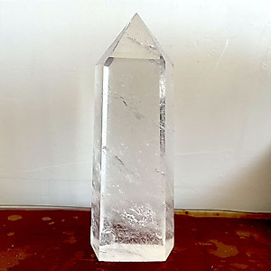 Big Natural Crystal Large Clear Quartz Point Lemurian Seed Crystal Healing Obelisk Home Decor (6-7inch)
