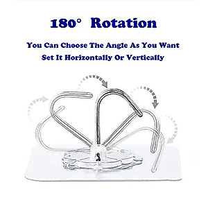 Aecyidk Adhesive Hooks 20 Packs Utility Command Hooks 22 lbs(Max) Self Adhesive Heavy Duty Wall Hooks Waterproof Transparent Hooks Kitchen Door Home Improvement Sticky Hook