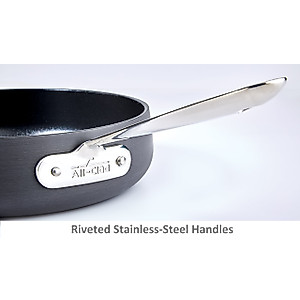 All-Clad HA1 Hard Anodized Nonstick Fry Pan 12 Inch Induction Pots and Pans, Cookware Black & Hard Anodized Nonstick Sauce Pan Cookware, 2.5-Quart, Black