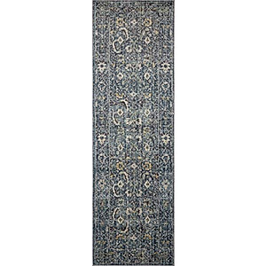 Loloi Jean Stoffer x Bradbury Collection, Ocean & Gold, 10'-0" x 14'-0" Area Rug – Modern & Traditional Area Rugs for Living Room Bedroom Entryway & Hallway No Shed High Traffic Area Decor Rug