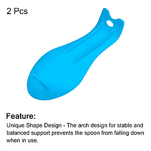 uxcell Silicone Spoon Rest, 9.25" x 3.86" Heat Resistant Kitchen Utensil Holder Spatula Ladle Rest for Counter Stove Top, Blue 2Pcs