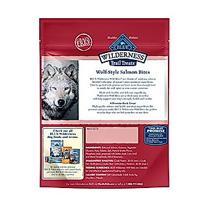 Blue Buffalo Wilderness Trail Treats Wild Bites High Protein Grain Free Soft-Moist Dog Treats, Salmon 4-oz Bag