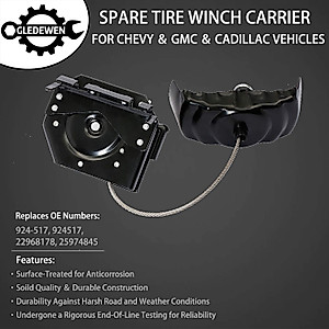 Spare Tire Hoist Spare Tire Winch Carrier | for 2001-2018 Chevy Suburban Avalanche Tahoe GMC Yukon Cadillac Escalade | Replaces# 924-517, 22968178, 25974845, 15204233