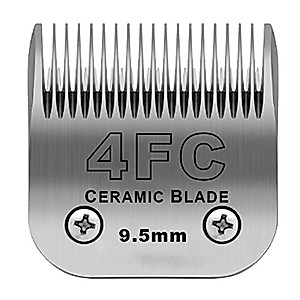 DODAER Detachable Pet Dog Grooming Clipper Ceramic Blades,Compatible with Andis Size 4FC Cut Length 3/8"(9.5mm),Most Oster A5,Wahl KM10 Series Clippers