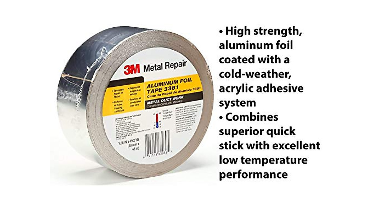 3M Aluminum Foil Tape 3381 | HVAC, Sealing & Cold Weather