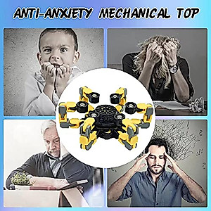 24PCS Fingertip Gyro Fingertip Mechanical Top DIY Deformation Robot Metal Transformable Gyro Spinners Finger Chain Robot Toy Changeable Face Fidget Spinners Octopus ADD ADHD Astium for Kids Adults