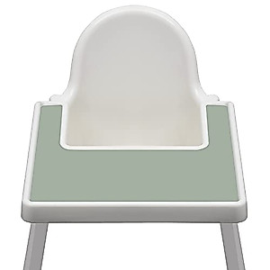 High Chair Placemat compatible with IKEA Antilop Baby High Chair - Dishwasher Safe, BPA Free Silicone Placemats – Baby Led Feeding Foods Placemat for Toddler and Babies (Sage Green)