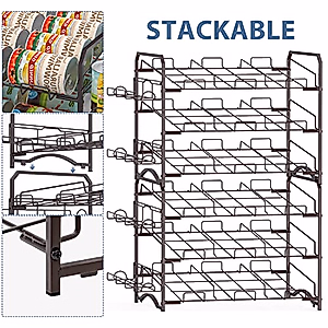 Bextsrack Can Rack Organizer, Stackable Pantry Organizer Can Storage Dispenser Holds up to 42 Cans for Kitchen Cabinet or Counter-Top, Bronze