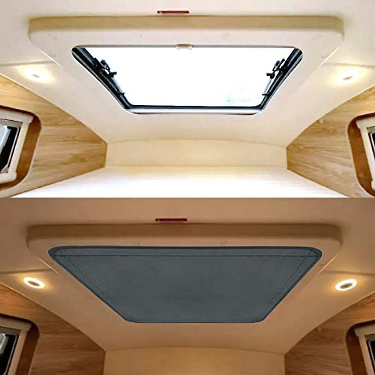 RV Roof Sunroof Shade Cover, Camper Travel Trailer Sun Blackout Fabric Roof Vent Sunshade, Skylight Fan Vent Cover Window Sun Shade RV Accessories (16 x 16 inch)