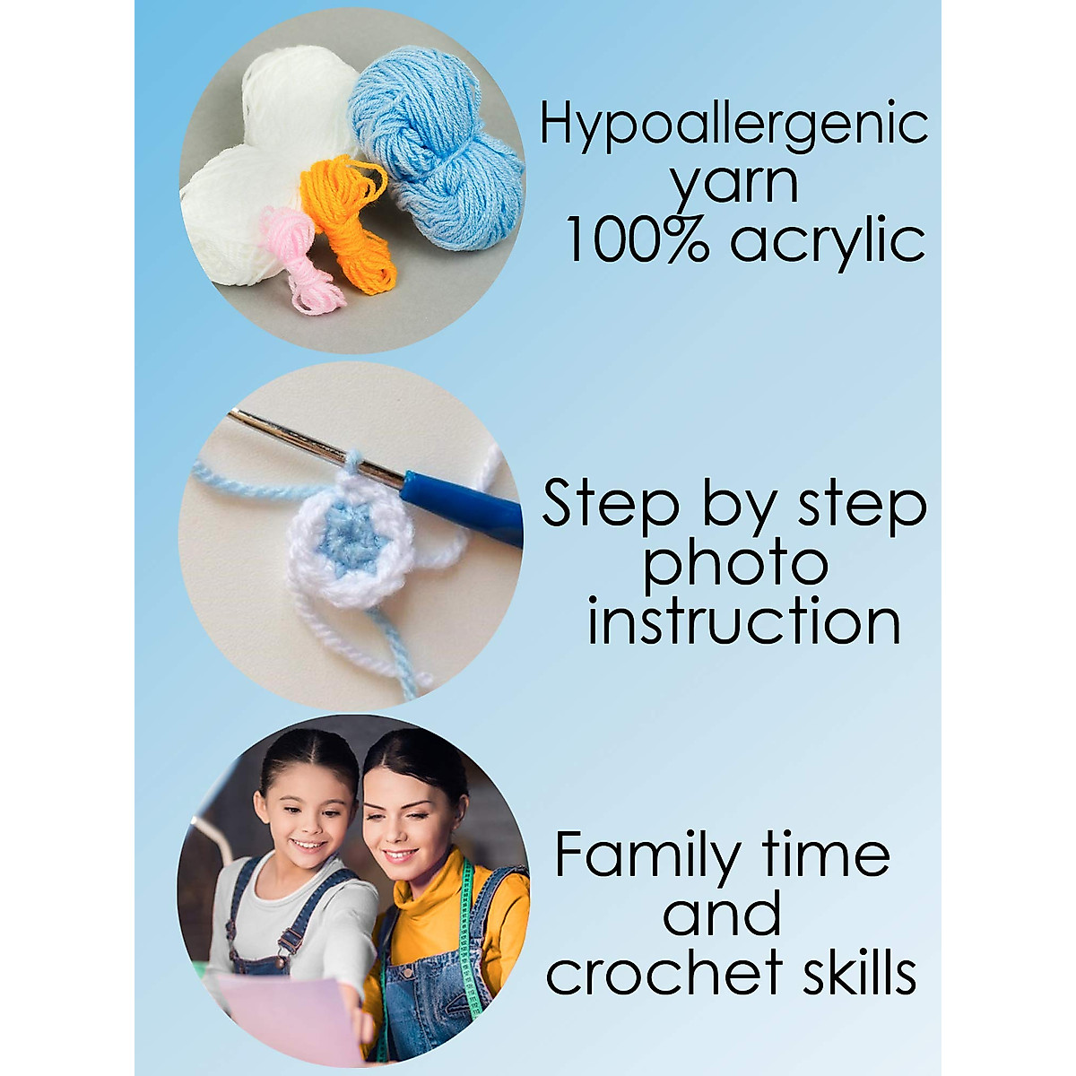 Crochet Stuffed Animal CAT DIY Kit, Beginner Craft kit for Teens and Adults, All Materials Included, Detailed Instructions with 45 Pictures, Hypoallergenic Yarn