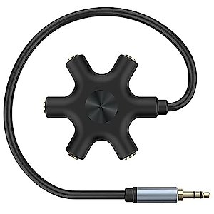 Multi Headphone Audio Splitter, 5-Way Jack 3.5mm Audio Stereo Headset Splitter Adapter, Headphone Splitter to Connect Up to 5 Devices for Audio Mixing, Shared Experiences - for iPhone, iPad & More