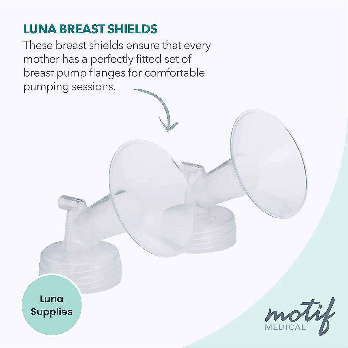 Motif Medical, Luna Breast Shields Flanges, Replacement Parts for Luna Breast Pump (16mm)