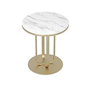 CZDYUF Sofa Side Table Small Coffee Table Rock Slab Small Round Table Living Room Sideboard Small Household Coffee Table (Color : Gray, Size : 55 * 50cm)