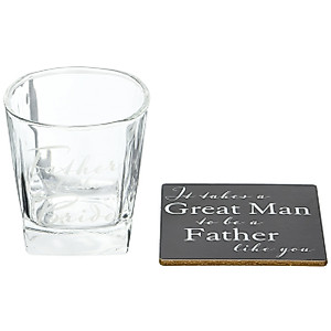 UniqueChic Amore by Juliana Whisky Glass & Coaster Father of The Bride Wedding Gift