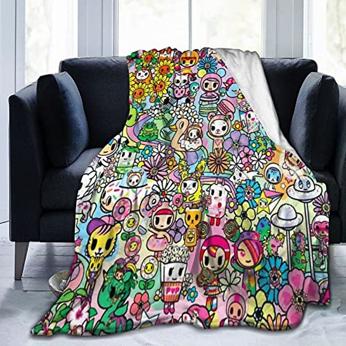 Tokidoki Ultra-Soft Throw Blanket Warm Fleece Blanket Lambswool Blanket for Couch Bed Sofa 80"X60"
