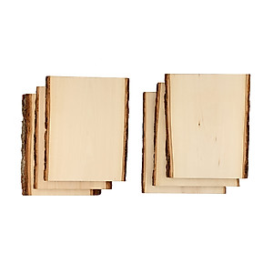 Walnut Hollow Value Pack Medium Basswood Country Planks with Live Edge Bark for Woodburning, Home Décor and Rustic Weddings, 6-pack