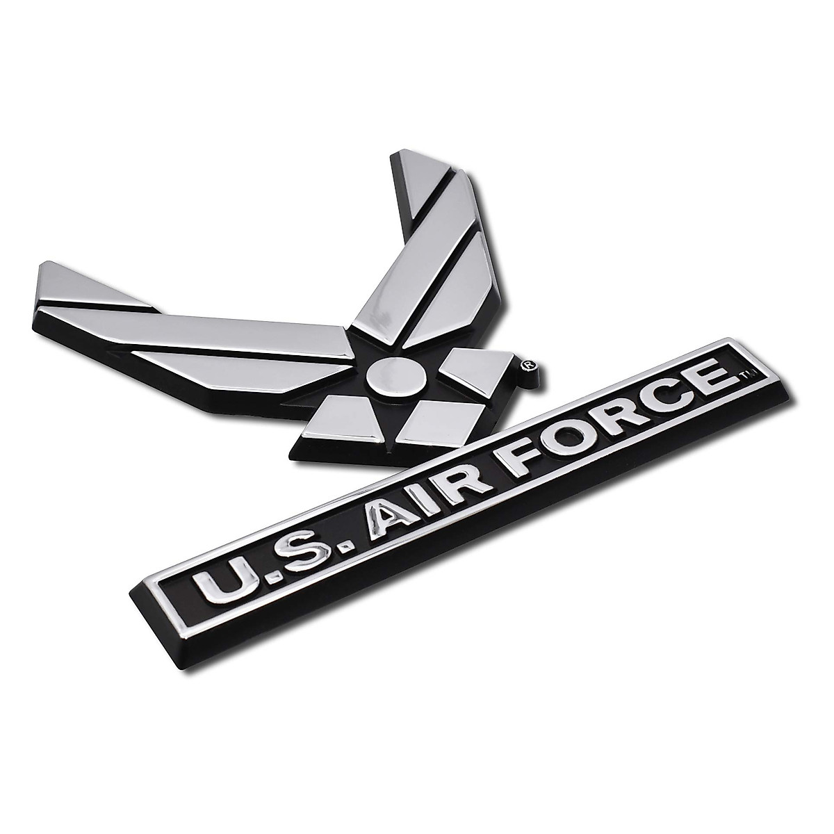 Elektroplate Officially Licensed U.S. Air Force Wings Chrome Auto All Metal Emblem for Cars, Trucks, and All Auto | Universal Fit at 3" x 3.4" | Weatherproof