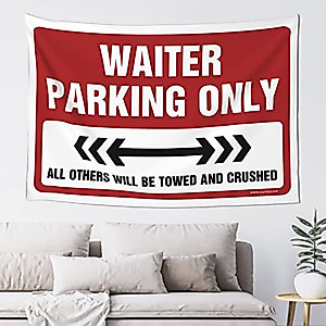 Man Cave Rules Waiter Parking Only Tapestry Space Decor Vintage Decor (Size : 75X100CM)