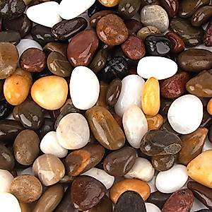 BLQH 18 Pounds Pebbles Aquarium Gravel River Rock, Natural Polished Decorative Gravel,Garden Ornamental River Pebbles Rocks, Polished Pebbles, Mixed Color Stones for Landscaping Vase Fillers (18.2)