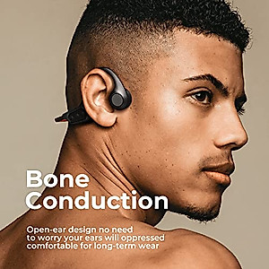 NAGFAK Bone Conduction Swimming Headphones, Bluetooth 5.3 Open Over Ear Running Headphone,Wireless 16GB Memory Headset IP67 Waterproof Sport Headphones with Mic