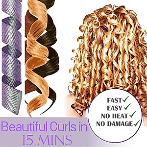 40 PCS Magic Hair Curlers Curls Styling Kit, DIY No Heat Hair Curlers for Extra Long Hair up to 18" (45 cm) - Organic Labs