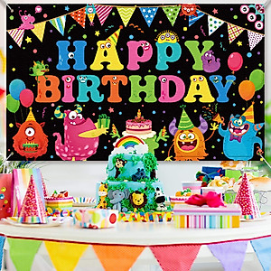 Birthday Backdrop Birthday Party Photography Background Decorations Happy Birthday Backdrop Banner Cake Table Banner for Baby Shower Party Supplies Photo Booth Props
