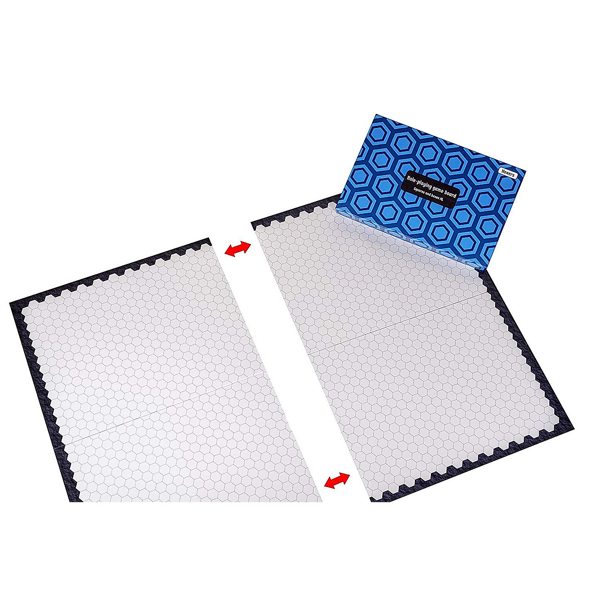 Hexers XL Role-Playing Game Board, Vinyl Mat Alternative Compatible with Dungeons and Dragons DND, Pathfinder, RPG, 44 inches on 34 inches with 1 inch Squares and Hexes, Foldable and Dry Erase