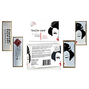 Kojie San Skin and Body Soap 2 Piece Set – Original Kojic Acid, Dark Spot Remover Soap Bar with Coconut & Tea Tree Oil – 65g x 2 Bars & 30g Face Cream