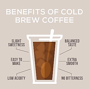 Cold Brew Coarse Ground Coffee, High Caffeine Blend, Dark Roast, 1 LB, Extra Strong, Cold Brewing & French Press