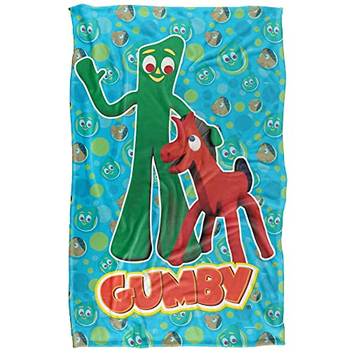 Trevco Gumby Best Friends Silky Touch Super Soft Throw Blanket 36" x 58"