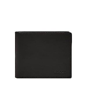 Fossil Men's Derrick RFID Bifold with Flip ID, Black