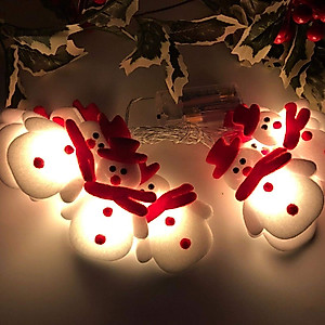 SOOTOP Christmas LED Light Strings Snowman Christmas Tree Holiday Party Home Garden Outdoor Decorative Lamp (B)