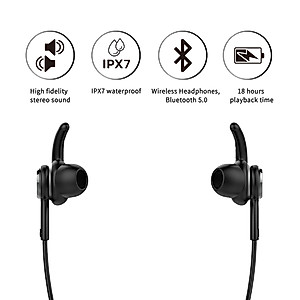 Wireless Headphones,Bluetooth Headphones Bluetooth 5.0, IPX5 Waterproof Built-in Mic 1000min Playtime,Bass Hi-Fi Stereo, Magnetic Connection, for Sports Running