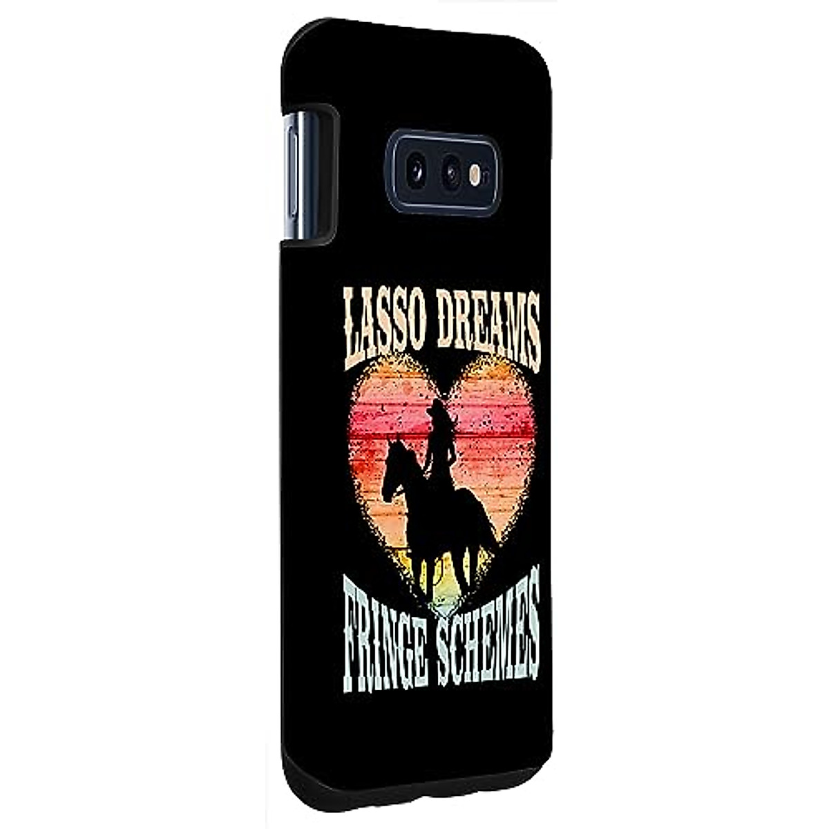 Galaxy S10e Lasso Dreams Fringe Schemes Girl Riding Horse Silhouette Case