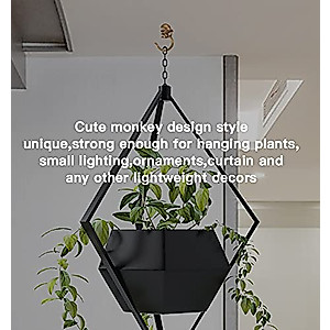 BAMI-LEE House Monkey Ceiling Hooks for Hanging Plants, 8 Pack Swag Ceiling Hooks, Heavy Duty Swag Hook with Hardware Including Screws and Toggle Wings for Ceiling Installation Wall Fixing (Bronze)