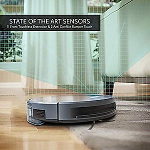 Smart Gyroscope Robot Vacuum Cleaner - Multiroom Navigation Mobile App Control and Alexa Compatible - Auto Charge Dock, 3 Step Air Filter - Cleans Hardwood and Carpet Floor - Pure Clean PUCRC660