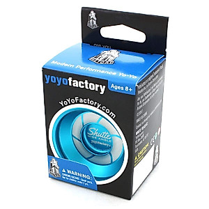 YoYoFactory Wide Angle Shutter Yo-Yo Blasted Aluminum Finish (Aqua)