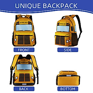 School Bus Truck Backpack for Boys Girls, Elementary Middle High School Bookbags for Teen Kids Students, Large Travel Laptop Backpack Durable Lightweight School Bags