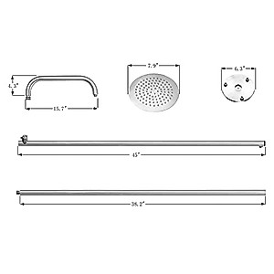 Wayime 87" Separable&Composable Free-Standing Brushed Stainless Steel 304 Rainfall Outdoor Shower
