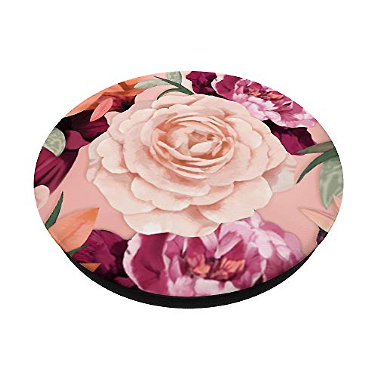 Floral - Pink Rose Purple Flowers Print Design PopSockets PopGrip: Swappable Grip for Phones & Tablets