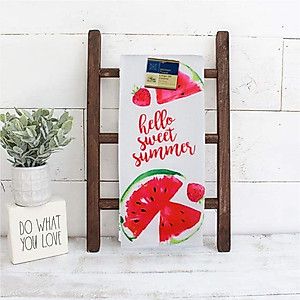 Kitchen Towels Lemon & Watermelon Home Collection 2Pcs Printed Summer Spring Absorbent Tropical Bar Dish Hand Decoration Bathroom Towel 15x25in Drying Soft Feel 100% Polyester Cooking Baking Gifts Set