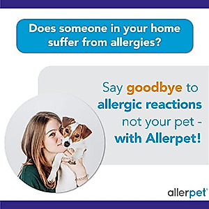 Allerpet Dog Allergy Relief w/Free Applicator Mitt & Sprayer - Best Pet Dander Remover for Allergens - for Canine Dry Skin Treatment - Good for Fur & Skin - (12oz)