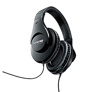 Shure SRH240A Professional Quality Headphones - for Home Recording & Everyday Listening, 40mm Neodymium Dynamic Drivers for Full Bass and Detailed Highs, Threaded 1/4" (6.3 mm) Nickel-Plated Adapter