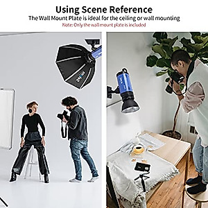 Youngerfoto Wall Mount Plate Pin 5/8 Stud, 2.36 inch Studio Camera Ceiling Mount for Video Light, Strobe Light, Studio Photography