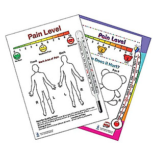 Pain Level Support Card Chart for Adult and Child, Two Sided Medical Pain Level Card