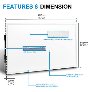 Geperll 2 Pack 2x4FT LED Flat Panel Troffer Light, Drop Ceiling Office Back-lit Fixture,35K/40K/50K CCT & 30/40/50W Selectable 0-10V Dimmable 100-277VAC-ETL