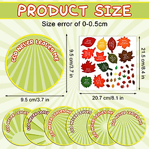 Copkim 30 Pcs God Never Leaves Me Fall Crafts for Kids Sunday School Crafts Christian Magnet Craft Kit includes Disc Cross Maple Leaf Stickers Supplies Decorations for Kids Home Classroom Activities