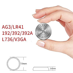 SKOANBE 10PCS LR41 392 384 192 AG3 SR41 1.5V Button Coin Cell Battery