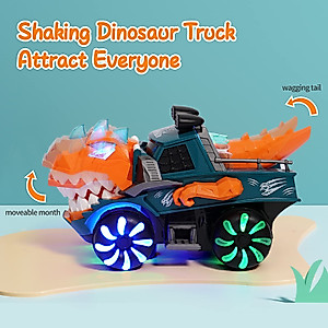 KidsMind Dinosaur Monster Truck for Baby Boy Music and Light Up Toy for Toddlers 1-3,Battery Powered Dino Trucks Toy Ideas for 2 3 4 Year Old Boys Birthday Party