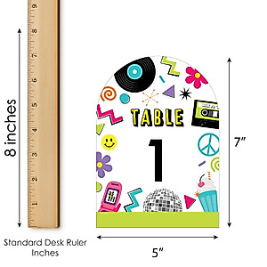 Big Dot of Happiness Through the Decades - 50s, 60s, 70s, 80s, and 90s Party Double-Sided 5 x 7 inches Cards - Table Numbers - 1-20